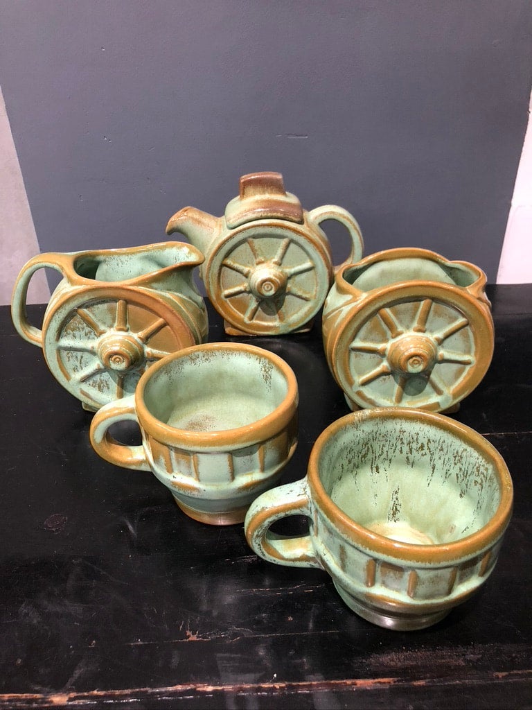 Vintage Frankoma Pottery Wagon Wheel Tea set | Fox & Moon Tea